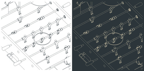 Classic foosball table close up Royalty Free Vector Image
