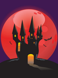 Haunted halloween castle Royalty Free Vector Image