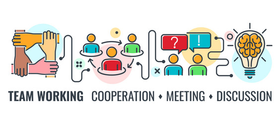 Teamwork strategy planning banner Royalty Free Vector Image