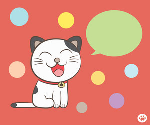 Monochrome cats with color speech bubble Vector Image