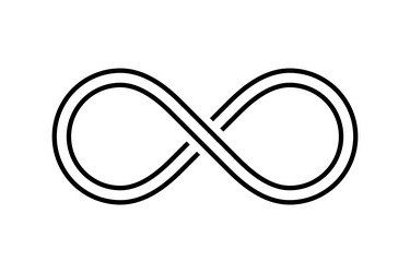 Triple line infinity symbol editable stroke Vector Image