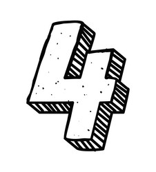 3d number four Royalty Free Vector Image - VectorStock