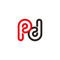 Letter pd cute simple logo Royalty Free Vector Image