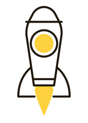 Yellow Rocketship Rocket Vector Images (over 200)