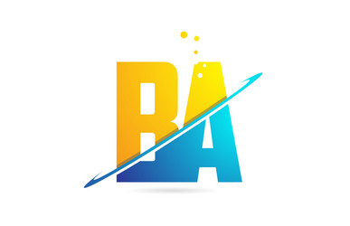 Ba combination colorful alphabet letter logo icon Vector Image
