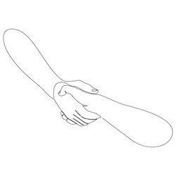 Continuous line drawing helping hand concept Vector Image