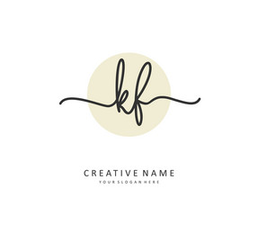 Kf initial letter handwriting and signature logo Vector Image