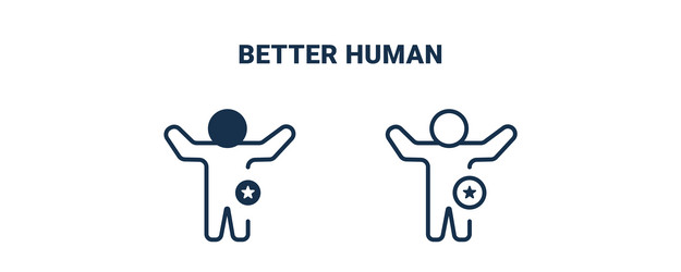 Good human icon outline and filled human Vector Image
