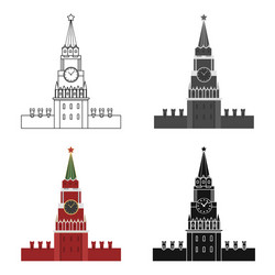 Kremlin icon in cartoon style isolated on white Vector Image