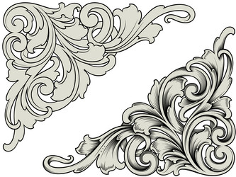 Ornate filigree scroll linear element Royalty Free Vector