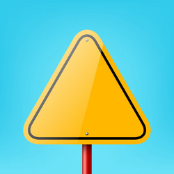 Yellow blank triangle road sign frame Royalty Free Vector