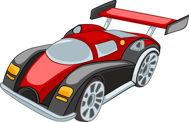Red racing car on a fast track cartoon Royalty Free Vector
