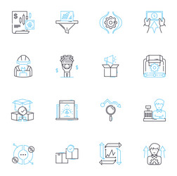 Currency gains linear icons set profits gain Vector Image