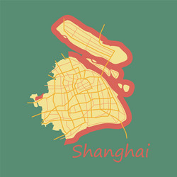 Flat detailed shanghai city road network map Vector Image