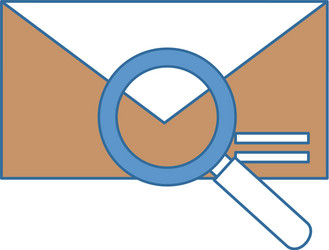 Mail envelope with magnifying glass Royalty Free Vector