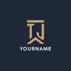 Letter tj wedding monogram logo design Royalty Free Vector