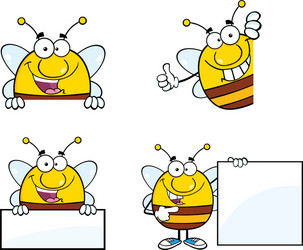 Talking bumble bee cartoon Royalty Free Vector Image
