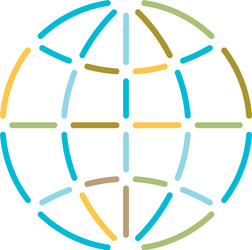 Earth day logo in linear style Royalty Free Vector Image