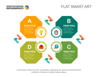 Four elements of success slide template Royalty Free Vector