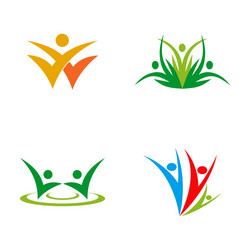 Human character icon logo design template Vector Image