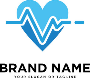 Concept logo design heart rate template Royalty Free Vector