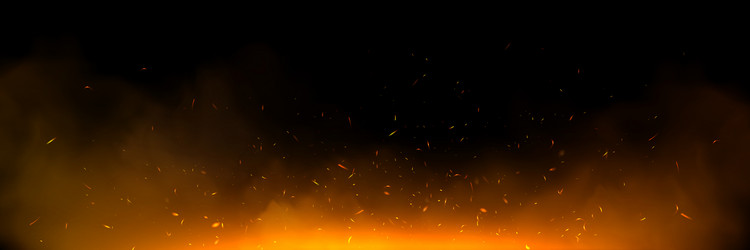 Fire and ember overlay effect smoke background Vector Image