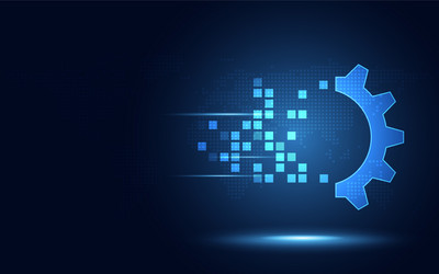 Futuristic evolution of people digital Royalty Free Vector