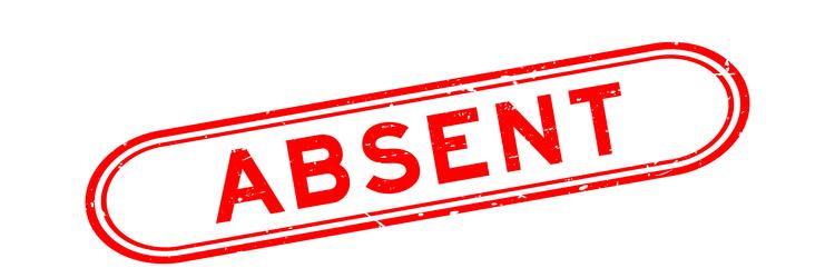 Grunge black absent word rubber seal stamp Vector Image