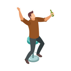 Isometric drunk man Royalty Free Vector Image - VectorStock