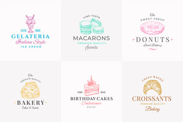 Premium confectionary abstract signs symbols Vector Image