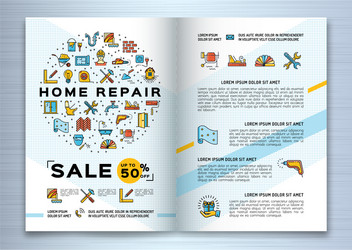Computer repair brochure template layout flyer Vector Image