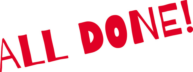 All done sticker Royalty Free Vector Image - VectorStock