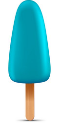 Blue ice cream with popsicle stick realistic Vector Image