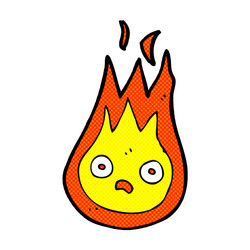 Comic cartoon flaming bullet Royalty Free Vector Image