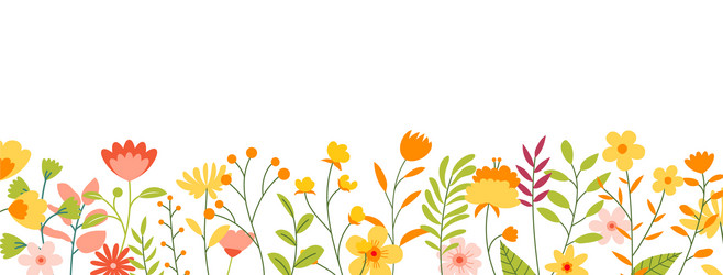 Horizontal flower banner summer floral backdrop Vector Image