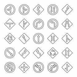 Left and right traffic signs Royalty Free Vector Image