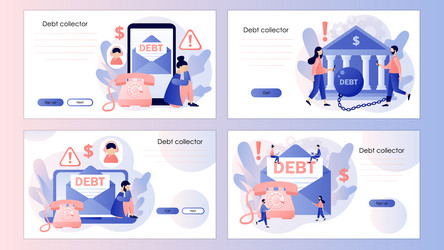 Debt collection financial problems debts Vector Image