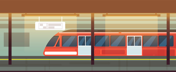 Subway train car metro wagon interior Royalty Free Vector
