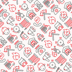 Seamless pattern with firefighting items fire Vector Image