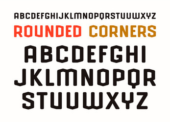 Sans serif font with rounded corners Royalty Free Vector