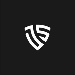 Js monogram logo with shield shape design template