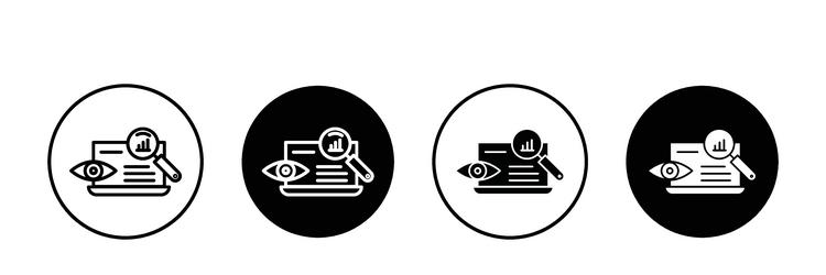 Monitoring icon set computer dashboard data Vector Image