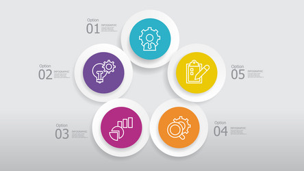 Round circle steps timeline infographic element Vector Image