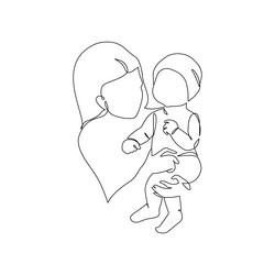 Drawing Mom Holding Baby Loving Vector Images (over 820)