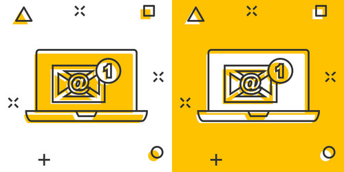 Cartoon email envelope message icon in comic Vector Image