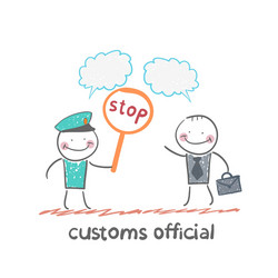 Customs officer goes to work Royalty Free Vector Image