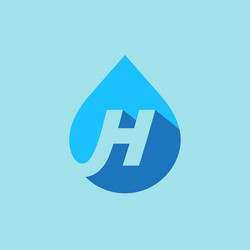 H letter drop cap logo with interlaced vine Vector Image