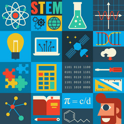 Stem - education banner background Royalty Free Vector Image