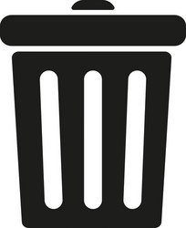 Trashcan icon dustbin symbol flat Royalty Free Vector Image