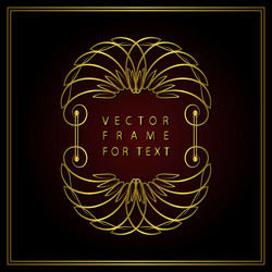 Vintage calligraphic frame modern swirl Royalty Free Vector